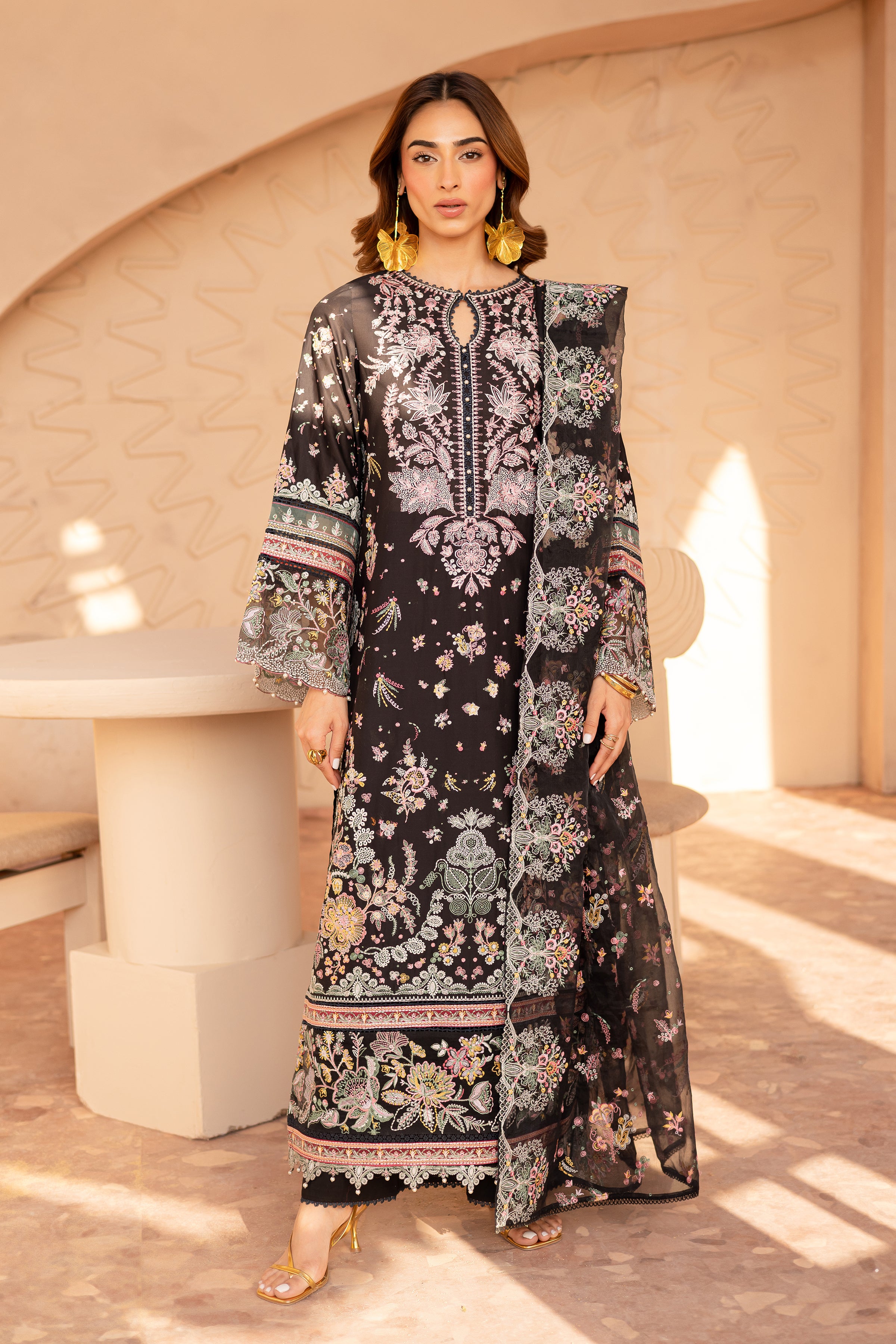 Raayah 3Pc - Embroidered Luxe Pret – BATIK